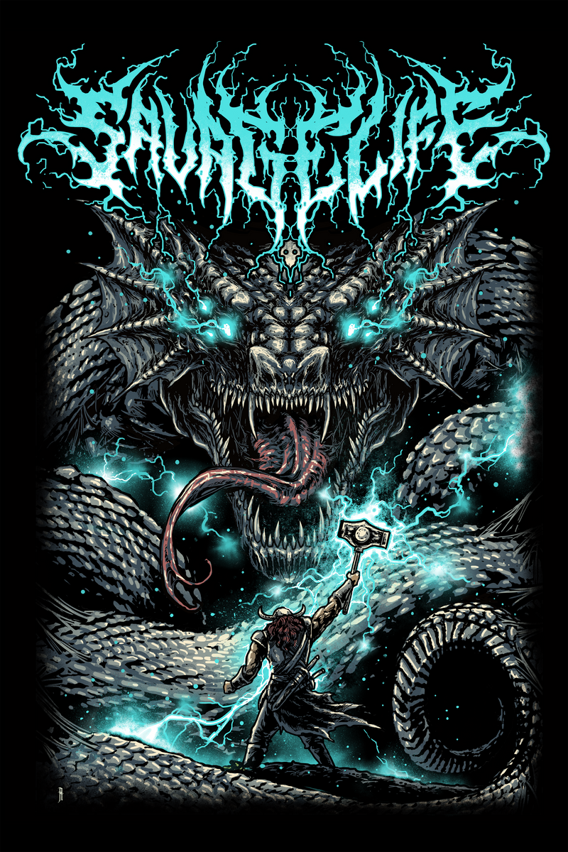Slay Your Serpent" Battle Flag - Thor's Triumph Over Jormungandr ...